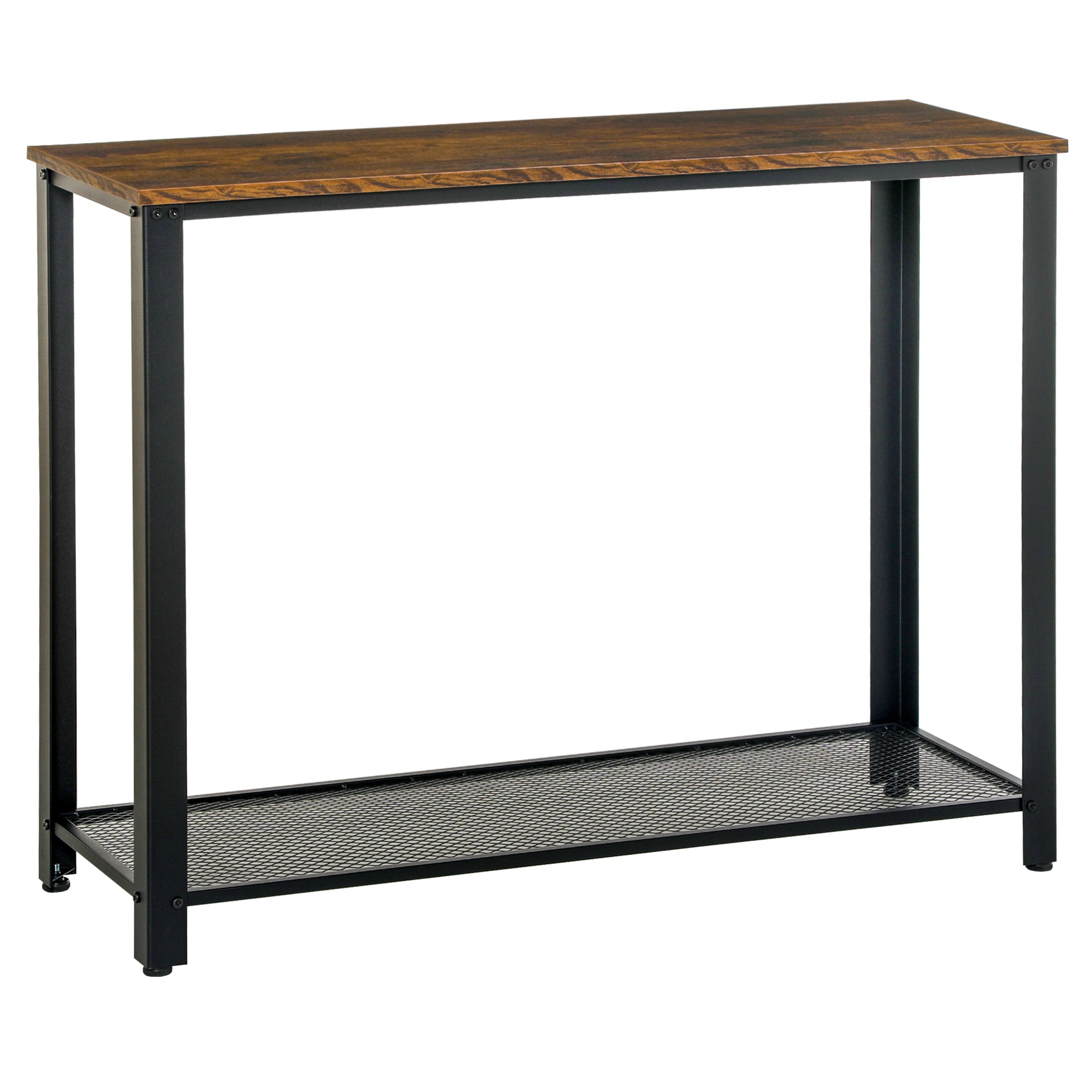 MCL Industrial Console Table，Entryway Table w/Bottom Mesh Shelf Metal ...
