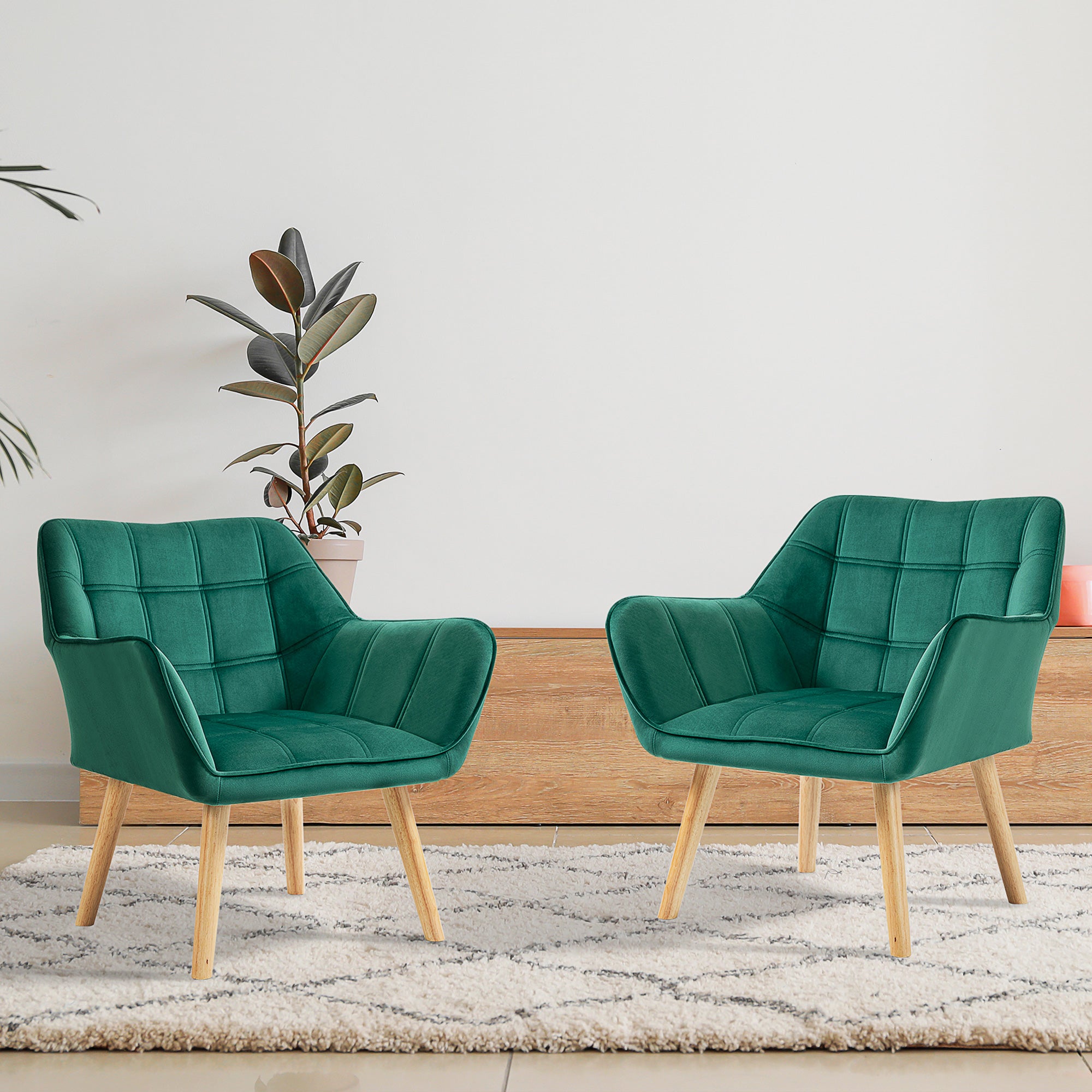 Armchair Accent Chair, Vanity Chair with Wide Arms, Slanted Back, Padd ...