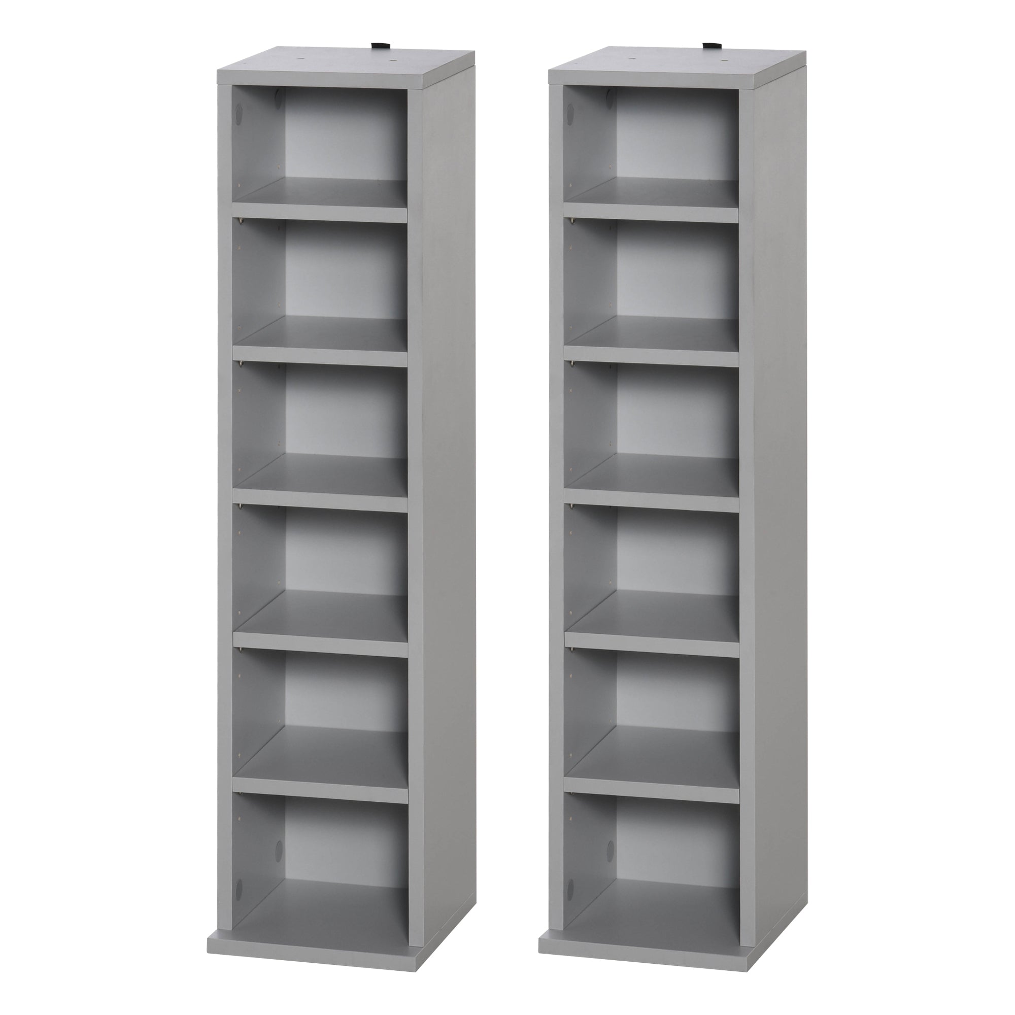 MCL 204 CD Media Display Shelf Unit Set of 2 Blu-Ray Tower Rack w/ Adj ...