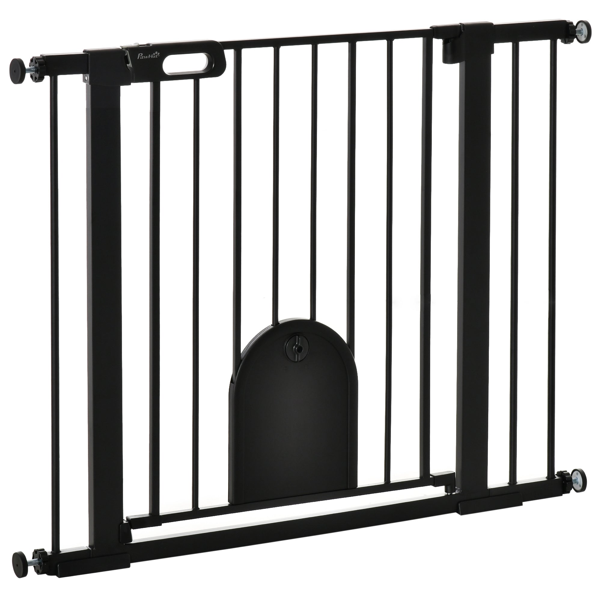MCL Dog Gate with Cat Flap Pet Safety Gate Barrier, Stair Pressure Fit ...
