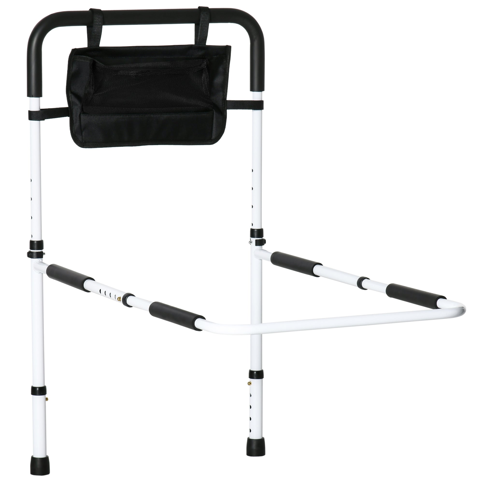 MCL Safety Bed Rail, Height Adjustable Bed Assist Rail with Storage Po ...