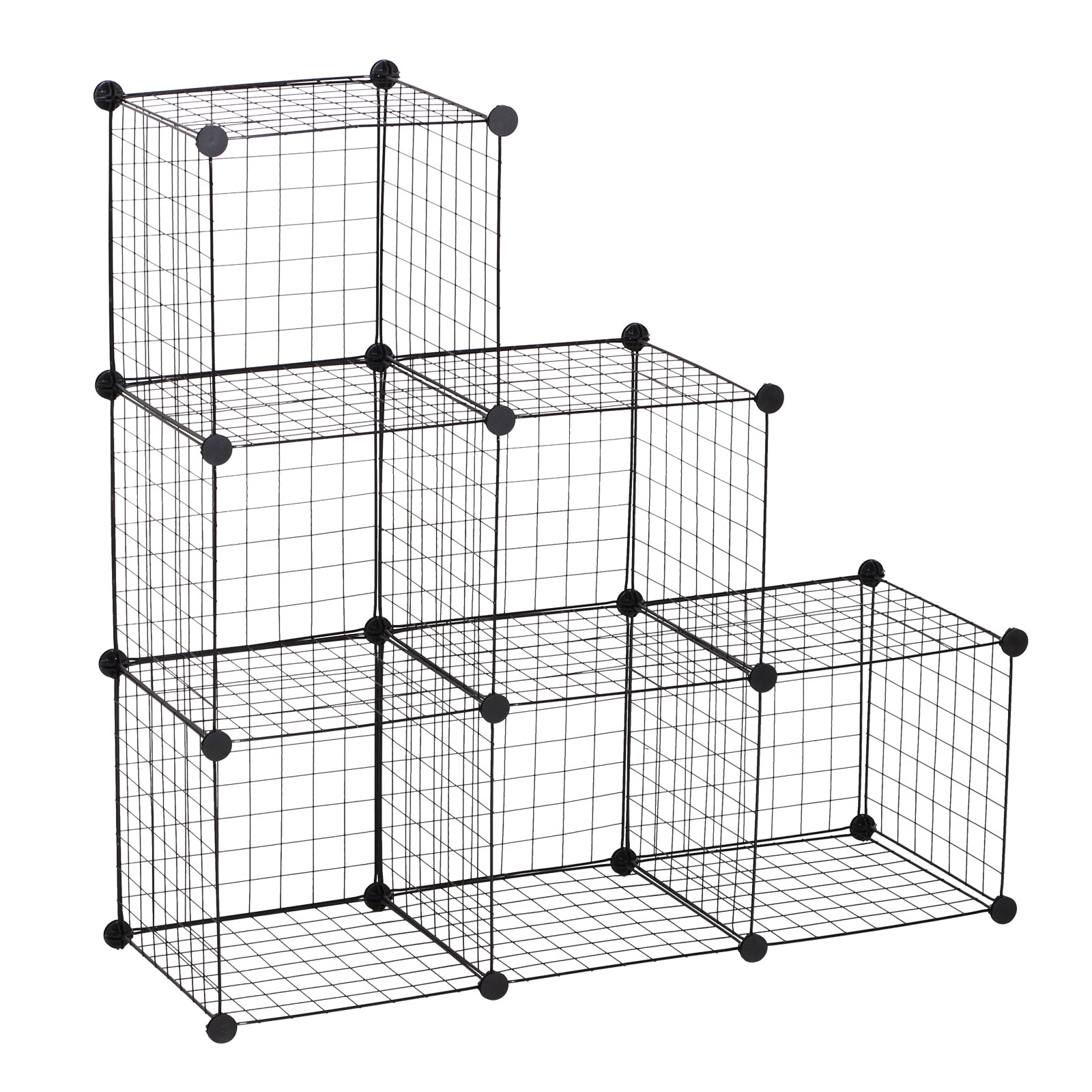 MCL DIY 6 Cube Metal Wire Rack Interlocking Storage Cabinet Living Roo ...