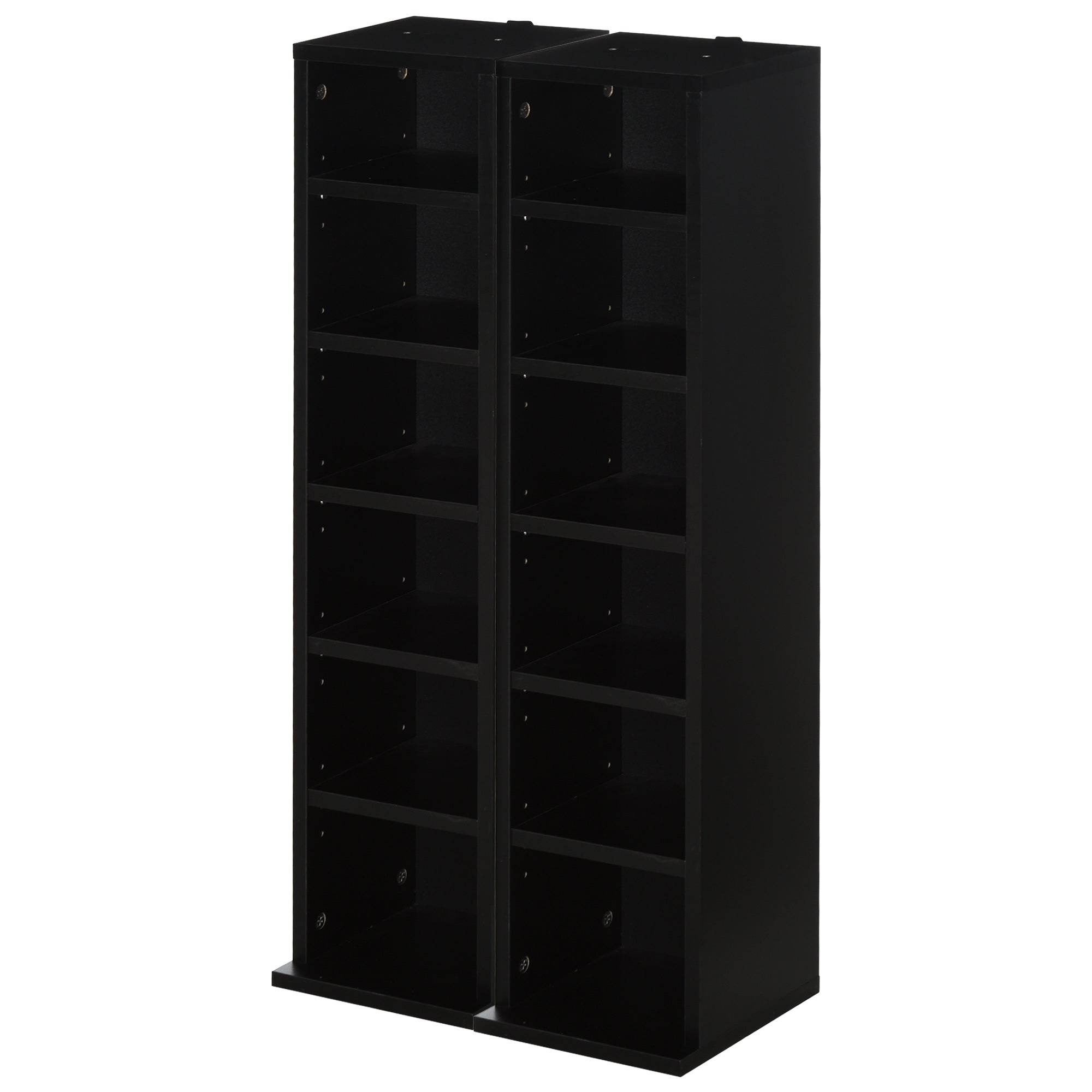 MCL 204 CD Media Display Shelf Unit Set of 2 Blu-Ray Tower Rack w/ Adj ...